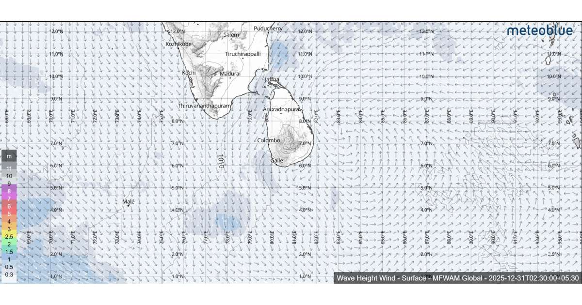 MARINE WEATHER FORECAST FOR 30 DECEMBER 2025 | Weather in Sri Lanka