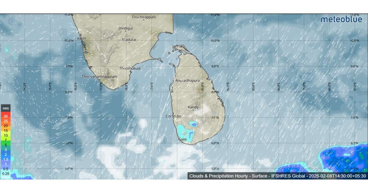 SRI LANKA WEATHER FORECAST FOR TOMORROW, 08 February 2026 | Weather in ...