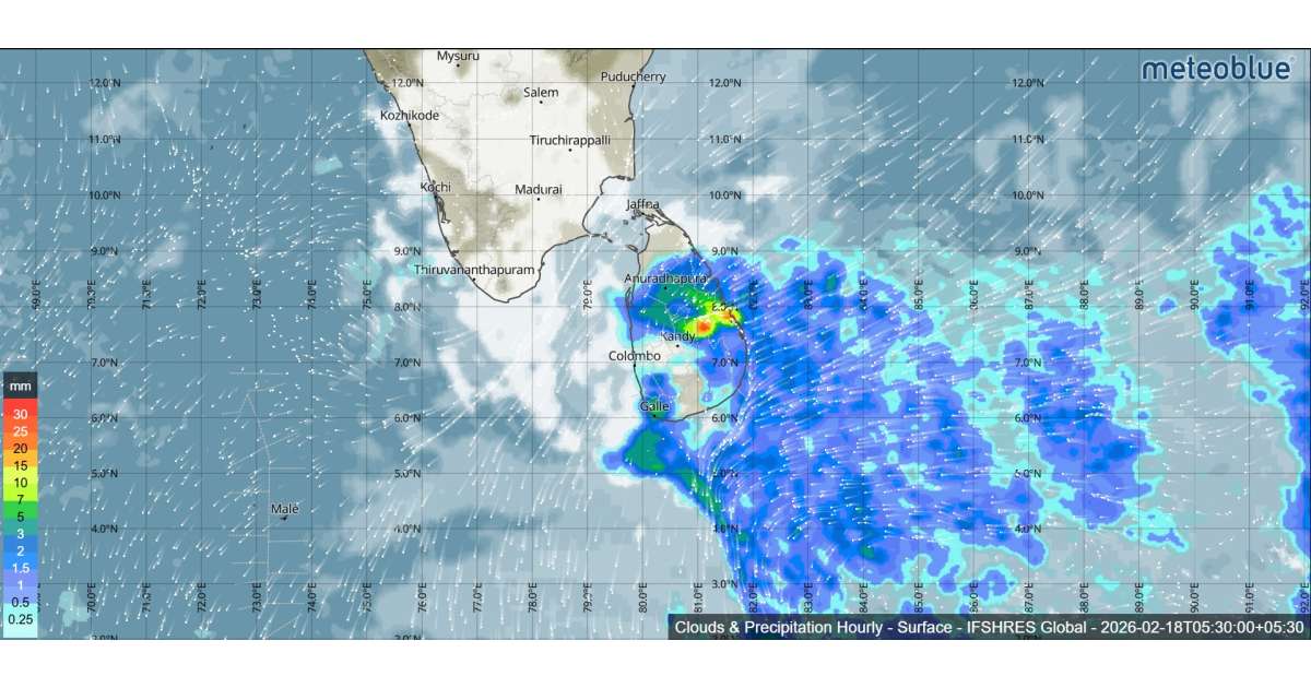 SRI LANKA WEATHER FORECAST FOR TOMORROW, 18 February 2026 | Weather in ...