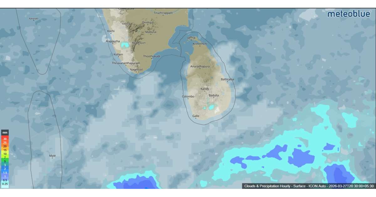 SRILANKA WEATHER FORECAST FOR TOMORROW,27 MARCH 2026 | Weather in Sri Lanka